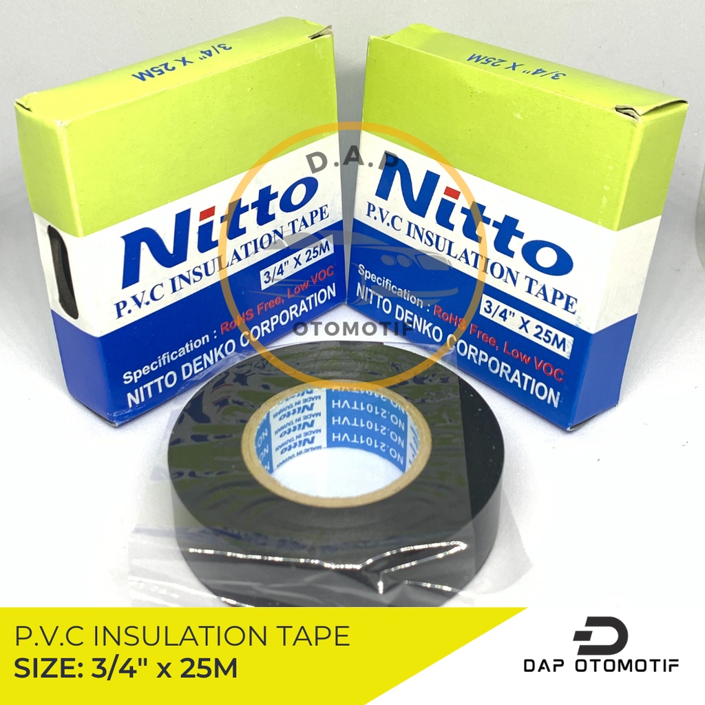 Jual Isolasi Listrik / PVC Insulation Tape Nitto 3/4" x 25m Hitam ...