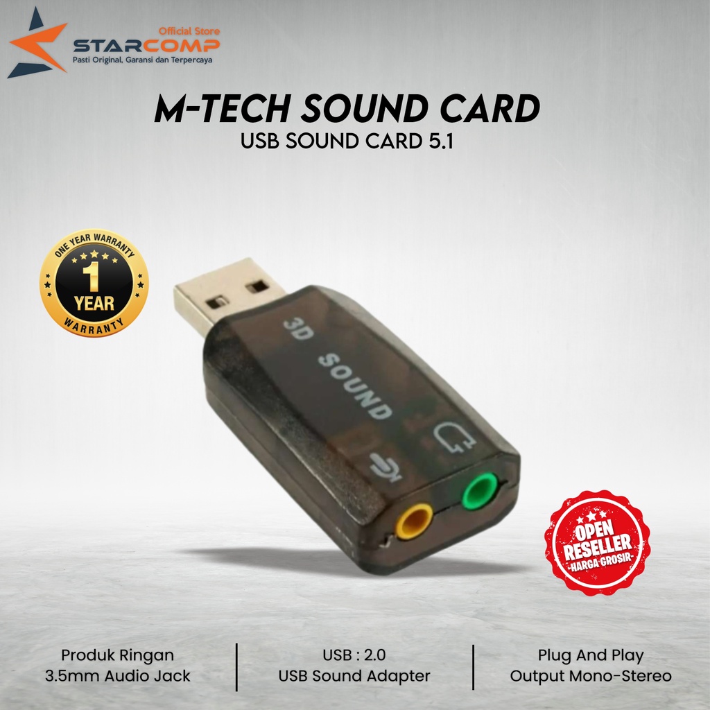 Jual Sound Card M-Tech Original USB Audio Sound Card 5.1 Indonesia ...