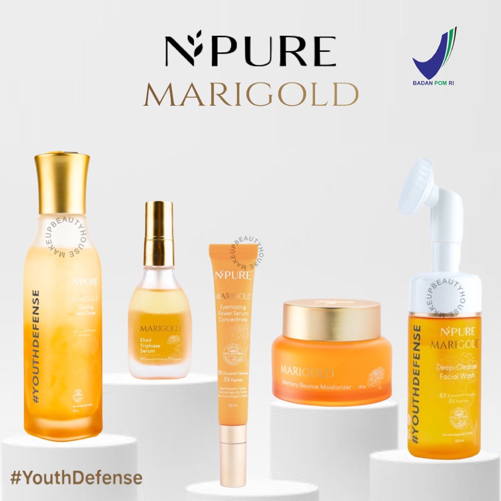 Jual NPURE Marigold Series (Youth Defense) - Toner | Face Wash | Serum | Eyemazing Power Serum ...