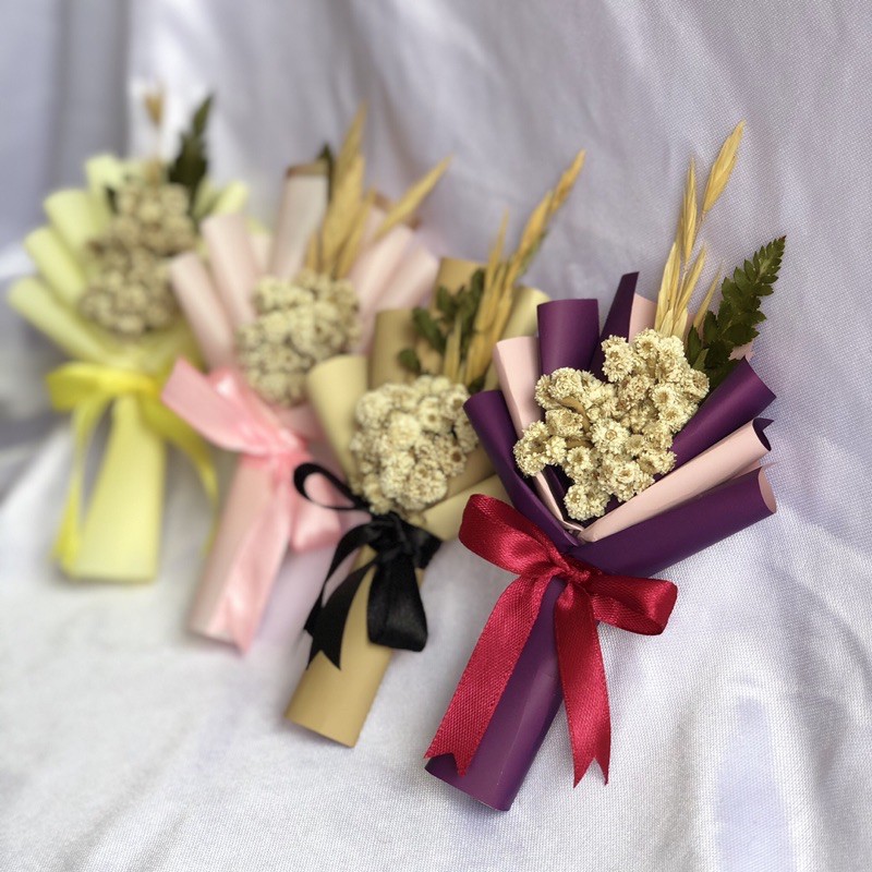 Jual everlasting mini bouquet edelweiss bunga kering/edelweiss mini ...
