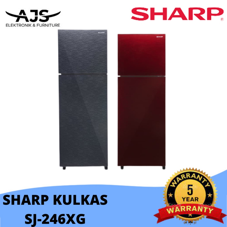 Jual Kulkas 2 Pintu Sharp SJ 246 XG Glass Door Shine No Frost Indonesia|Shopee Indonesia