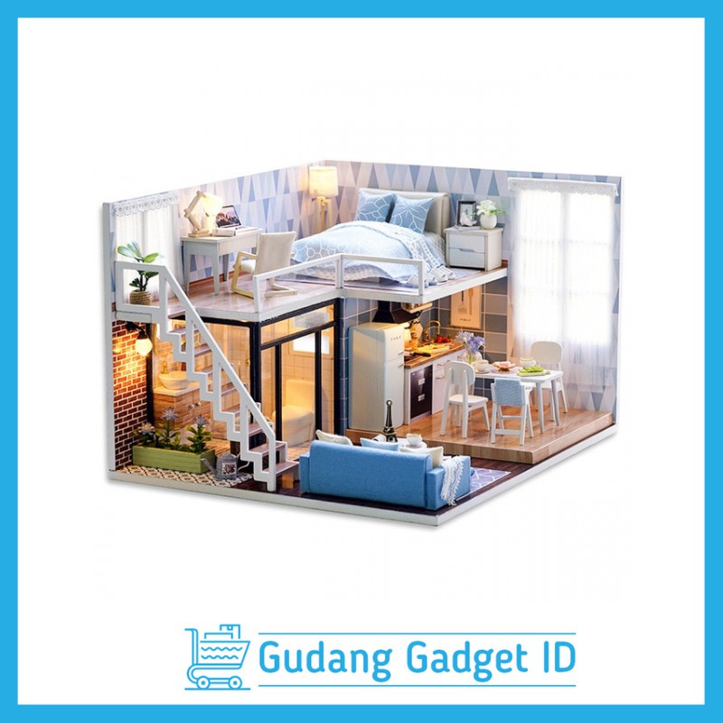 Jual Miniatur Rumah Boneka Kayu 3D DIY Doll House Wooden Furniture ...