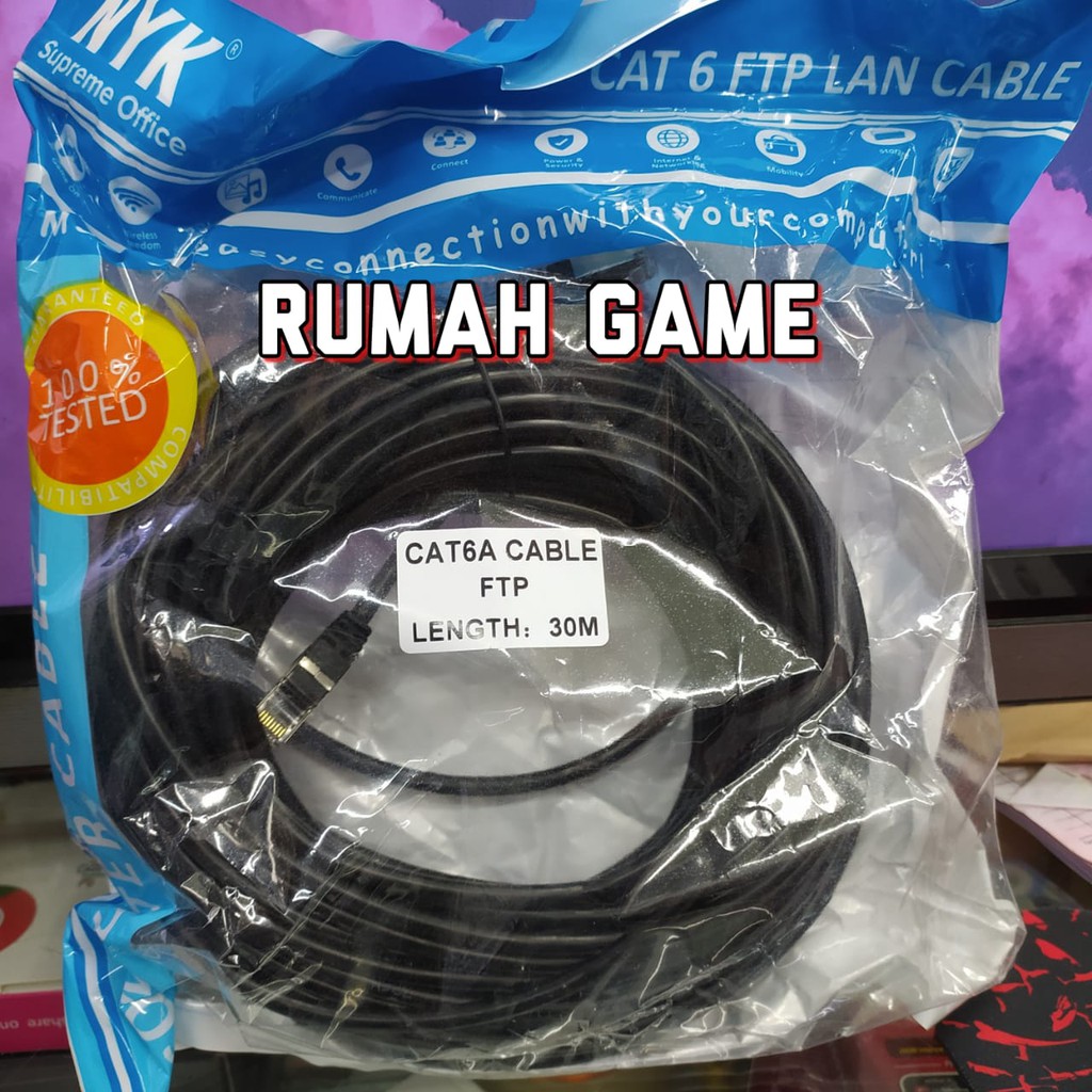 Jual Kabel LAN 30 Meter CAT6A CAT6 30M 30Meter NYK STP FTP Outdoor ...