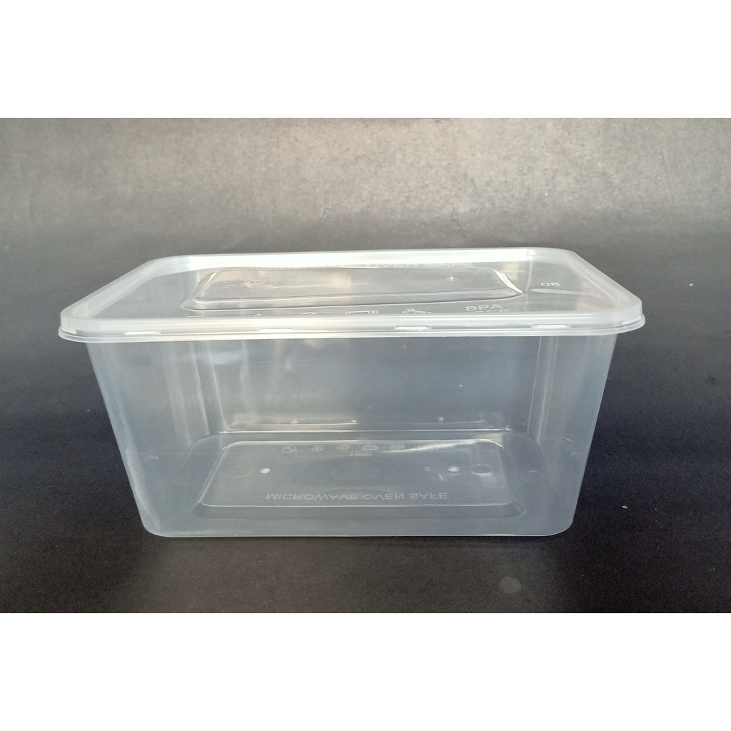 Jual Thinwall 1000 ml PERSEGI PANJANG / Kotak Makan Plastik / Kotak ...