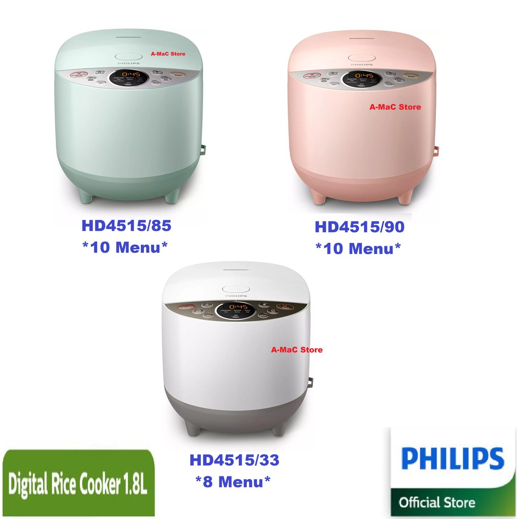 PHILIPS RICE COOKER HD4515 DIGITAL 1.8L PENANAK NASI HD 4515 | Shopee ...