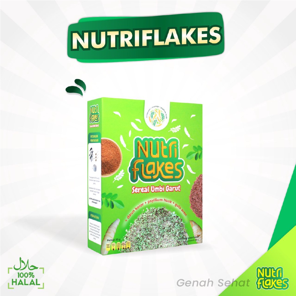 Jual NUTRIFLAKES SEREAL UMBI GARUT SOLUSI MAAG & ASAM LAMBUNG WITH PSYLLIUM HUSK & DAUN KELOR ...
