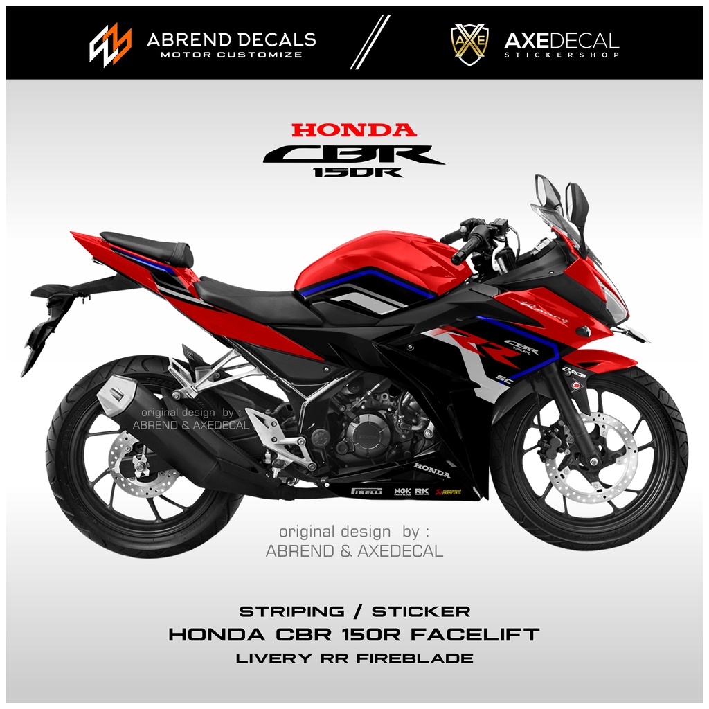 Jual Decal Striping Honda CBR 150 R Facelift Livery Grafis HRC Racing ...