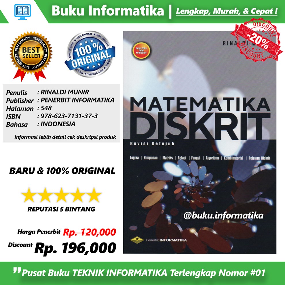 Jual Buku Matematika Diskrit (Revisi Ketujuh) Indonesia|Shopee Indonesia