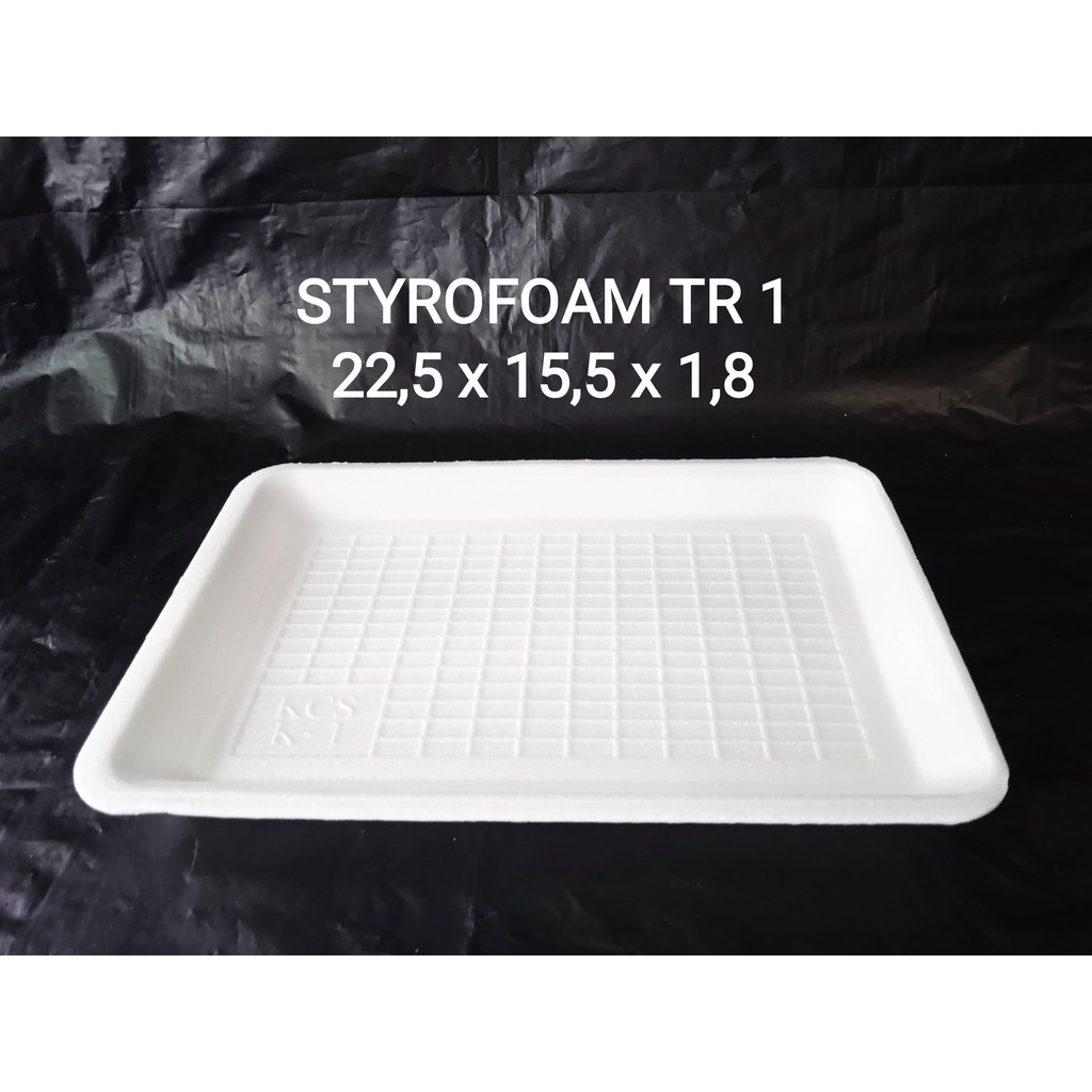 Jual Tray Styrofoam TR 1/Styrofoam Tray buah daging ayam sayur isi 250 ...