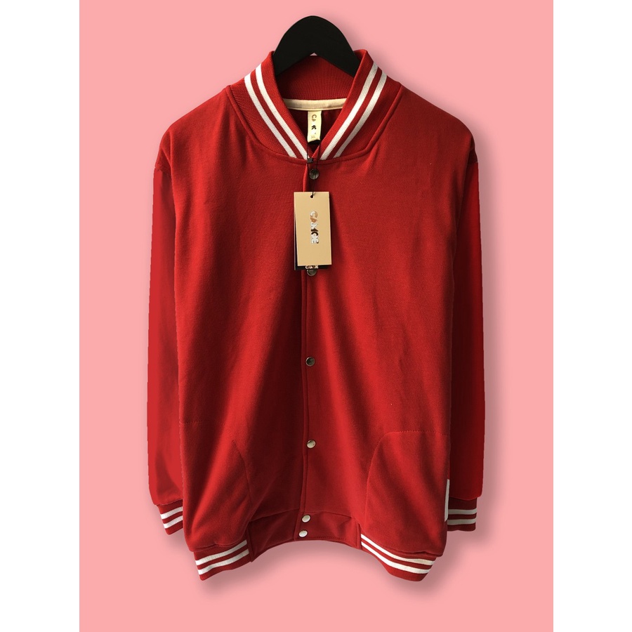 Jual Jaket Baseball Varsity Polos CAMOE PREMIUM & Original - Merah ...