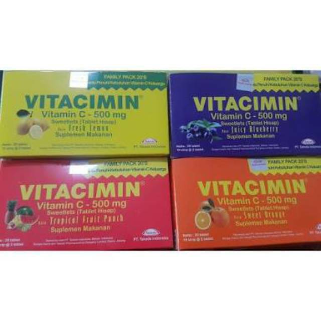 Jual Vitacimin vitamin c vit c 500mg 1 box 10 strip 20 tablet kemasan ...