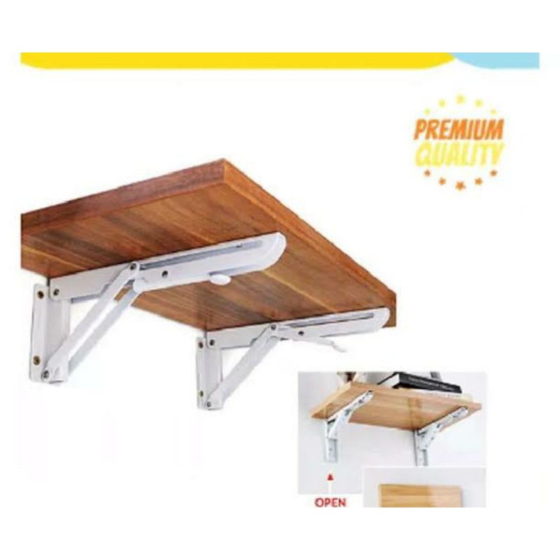 Jual SIKU RAK LIPAT PUTIH - FOLD BRACKET - ENGSEL BRAKET SIKU MEJA ...