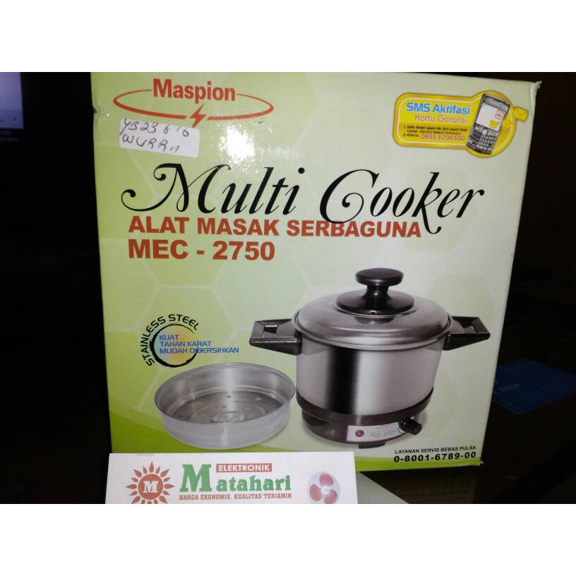 Jual Multi Cooker / Panci Listrik Maspion 400W 0.75 L | MEC-2750 ...