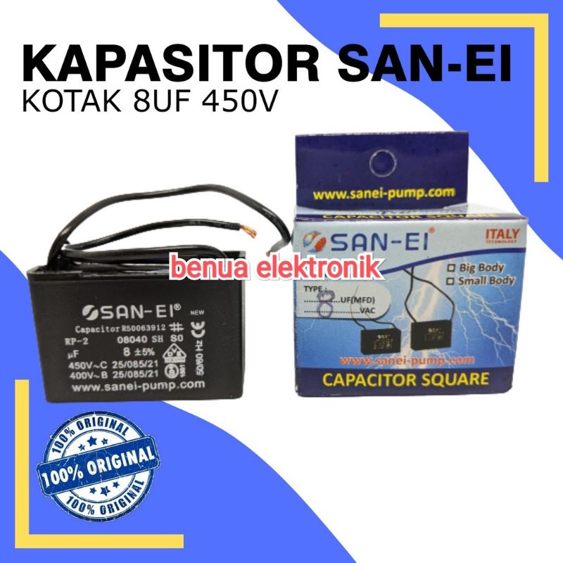 Jual Promo 8 uf 8uf Kotak / 450 V SAN - EI Capacitor / Kapasitor Kotak ...