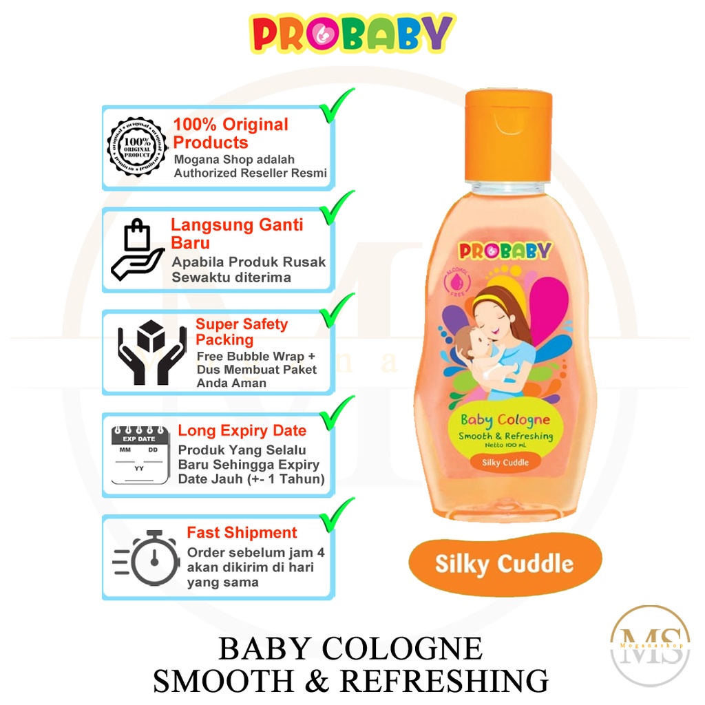 Jual PROBABY BABY COLOGNE SILKY CUDDLE GENTLE REFRESHING ORIGINAL ...