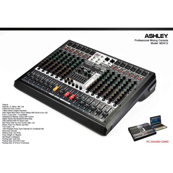 Jual Mixer Ashley MDX12 Original MDX 12 Channe new version terbaik ...