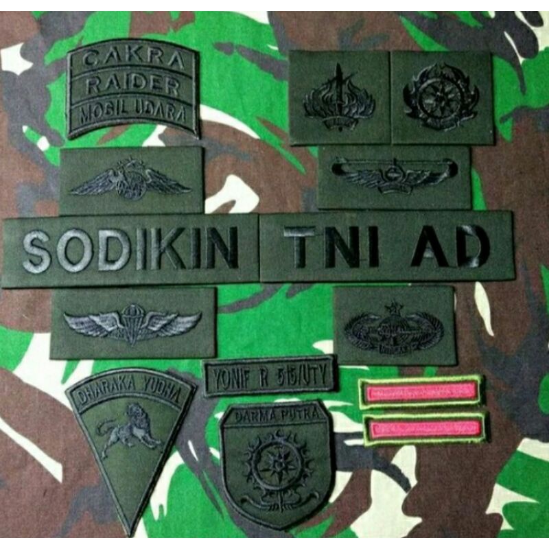 Jual Atribut PDL TNI AD (bordir set lengkap) Indonesia|Shopee Indonesia