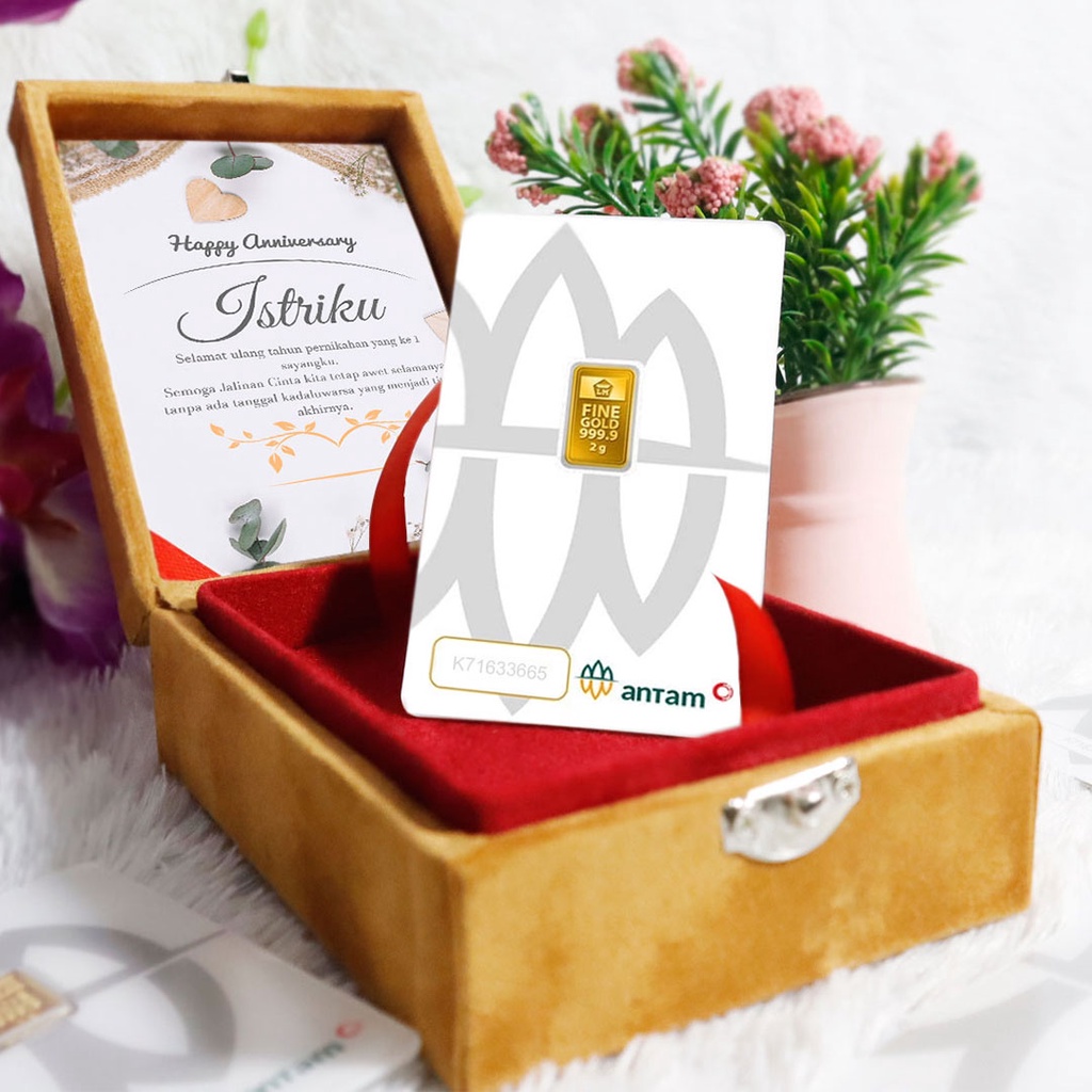 Jual Emas Antam 2 Gram Certicard + Box Dan Kartu Ucapan Custom ...