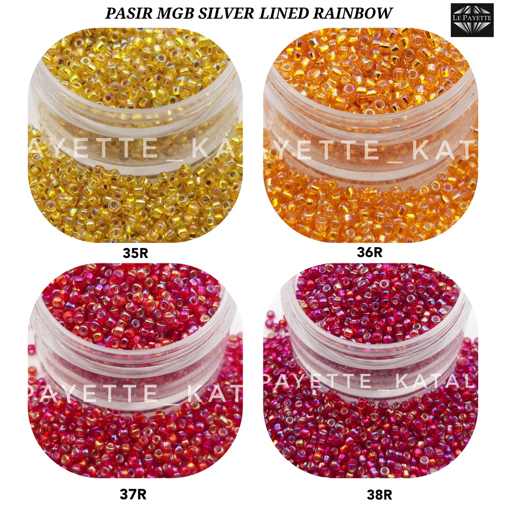 Jual Payet Pasir MGB Silver Lined Rainbow 12/O - (35R - 38R) | Shopee ...