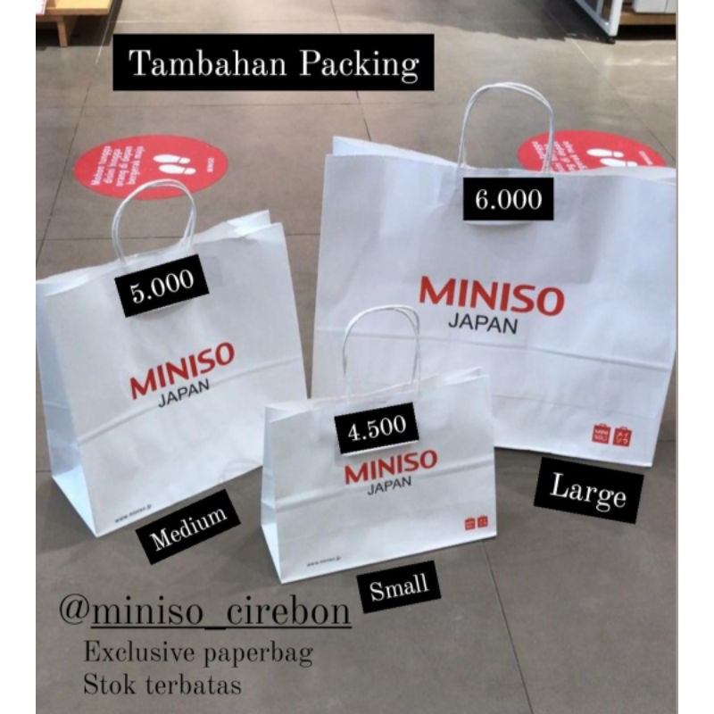 Jual Paper Bag Miniso Exclusive Indonesia|Shopee Indonesia