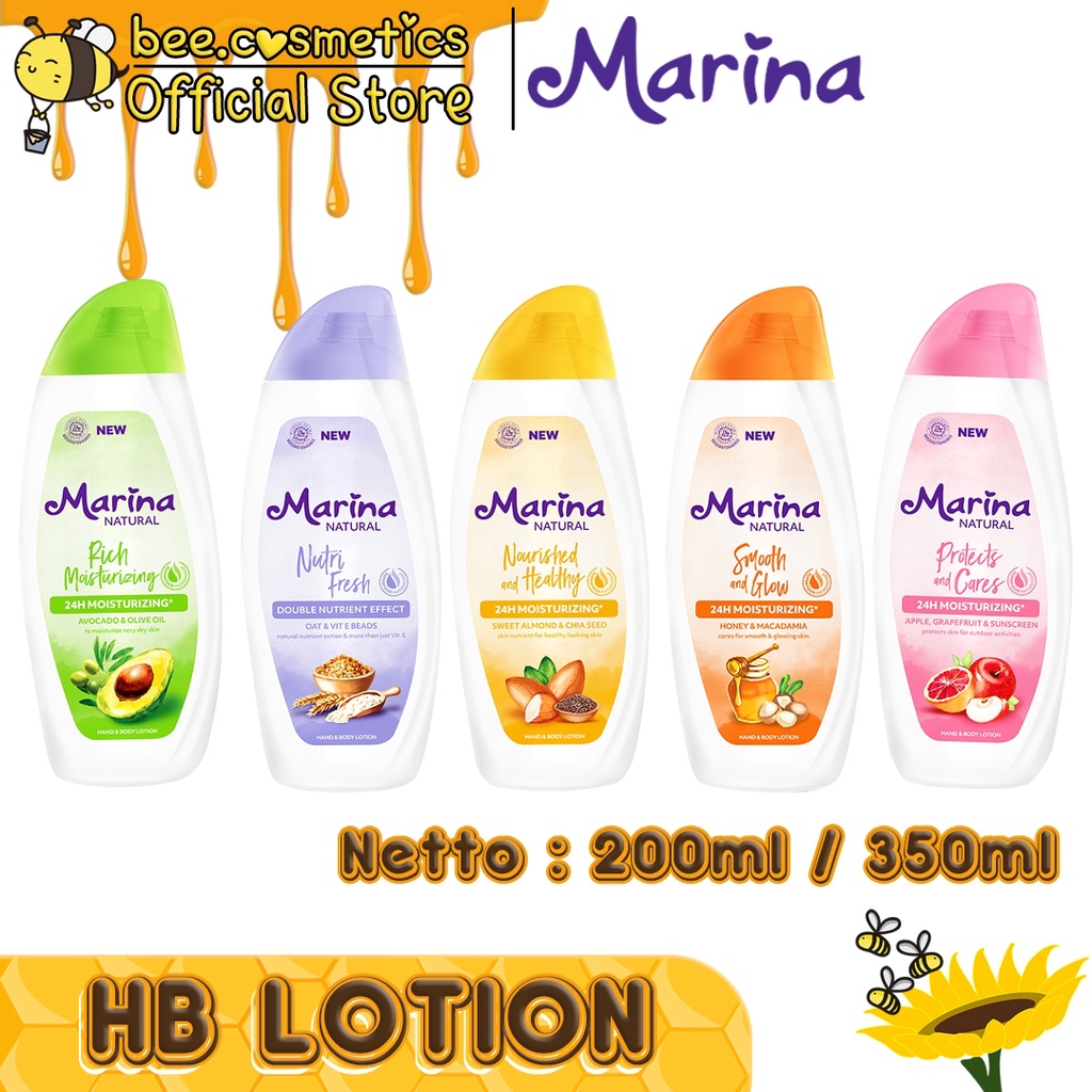 Jual MARINA BODY LOTION NATURAL SERIES 200ML / 350ML ( NOURISHED / NUTRI FRESH / PROTECT & CARE ...