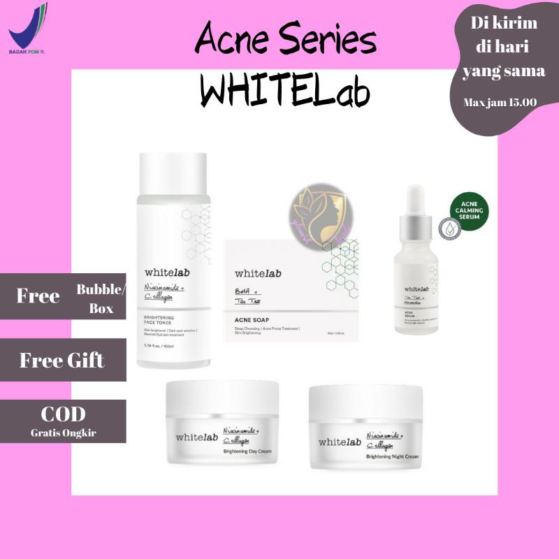 WHITELAB ACNE SERIES SKINCARE PERAWATAN WAJAH PAKET JERAWAT