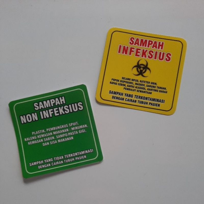 Jual Stiker Sampah Infeksius dan Sampah Non Infeksius Mini | Stiker ... Jual Stiker Sampah Infeksius dan Sampah Non Infeksius Mini | Stiker ...