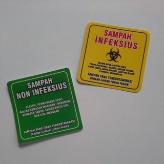 Jual Stiker Sampah Infeksius dan Sampah Non Infeksius Mini | Stiker ...