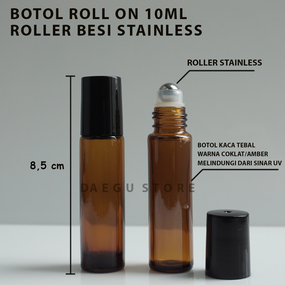 Jual Botol Roll On 10ml Botol Parfum Oles Roller Besi Kaca Coklat ...