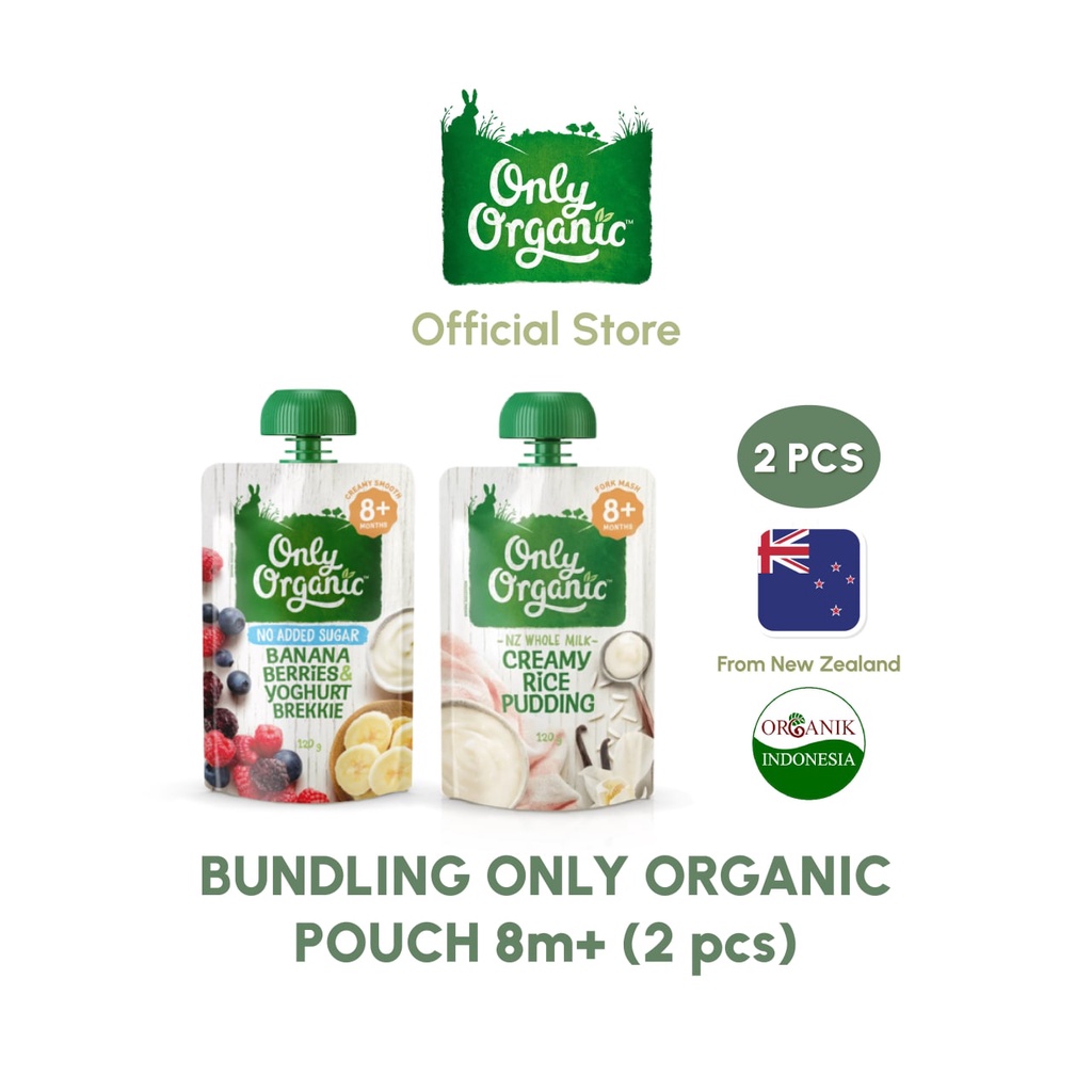 Jual Only Organic Pouch 8m+ (2 Pcs) | Shopee Indonesia