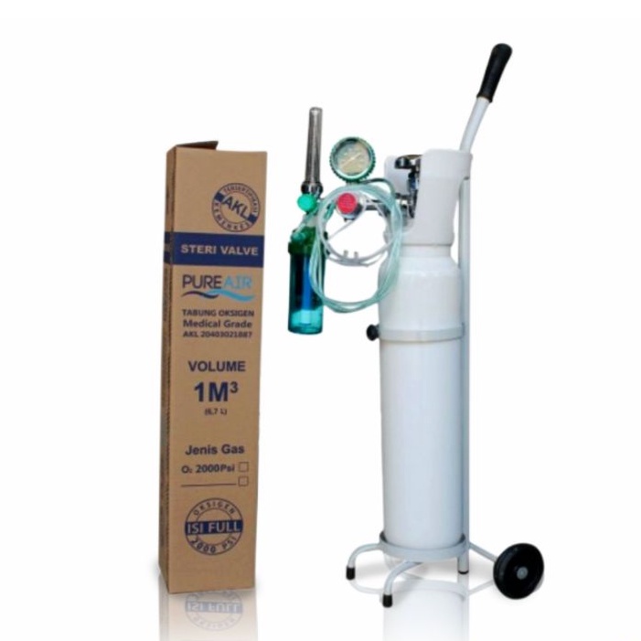 Jual Tabung Oksigen Medis 1 M3 - Tabung O2 dan Regulator Full Set | Shopee Indonesia