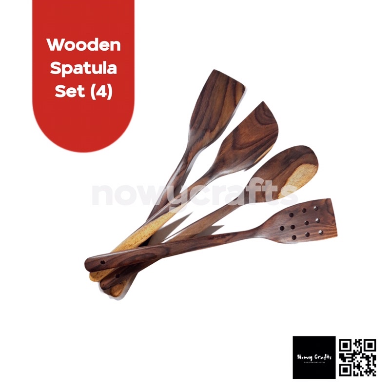 Jual 1 SET DAPAT 4 ITEM / SET ALAT MASAK KAYU AESTHETIC / sutil / sodet ...