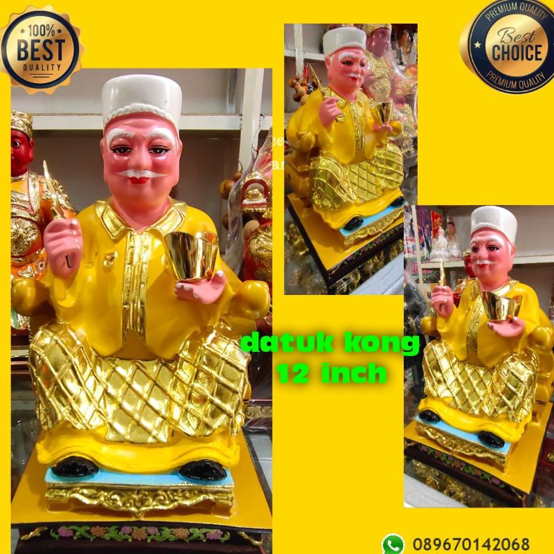 Jual patung datuk kong keramat kuning uk 12 inch Indonesia|Shopee Indonesia