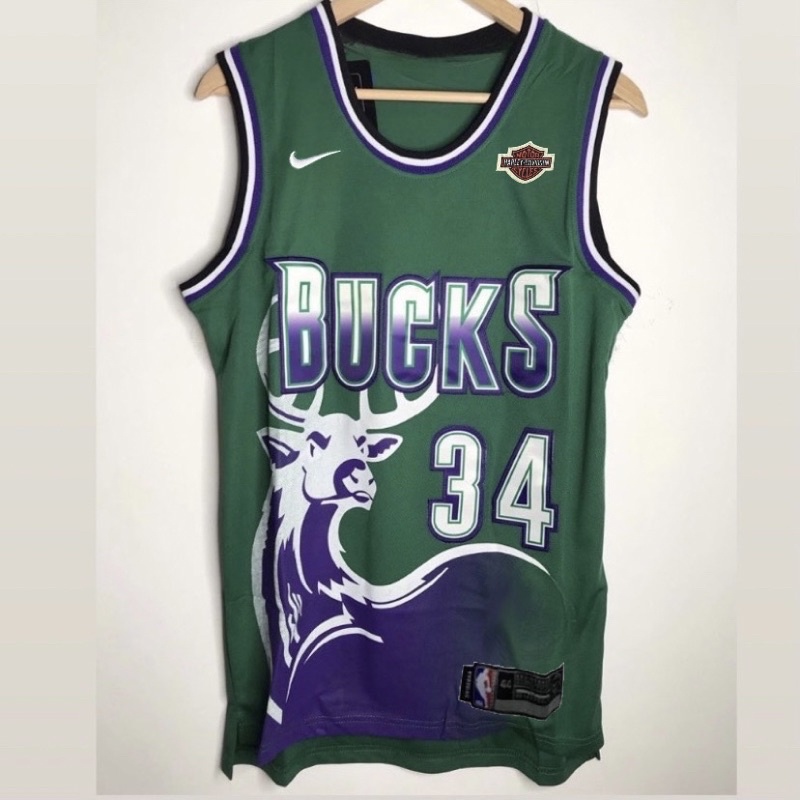Jual JERSEY BASKET NBA MILWAUKEE BUCKS #34 ANTETOKOUNMPO HIJAU ...
