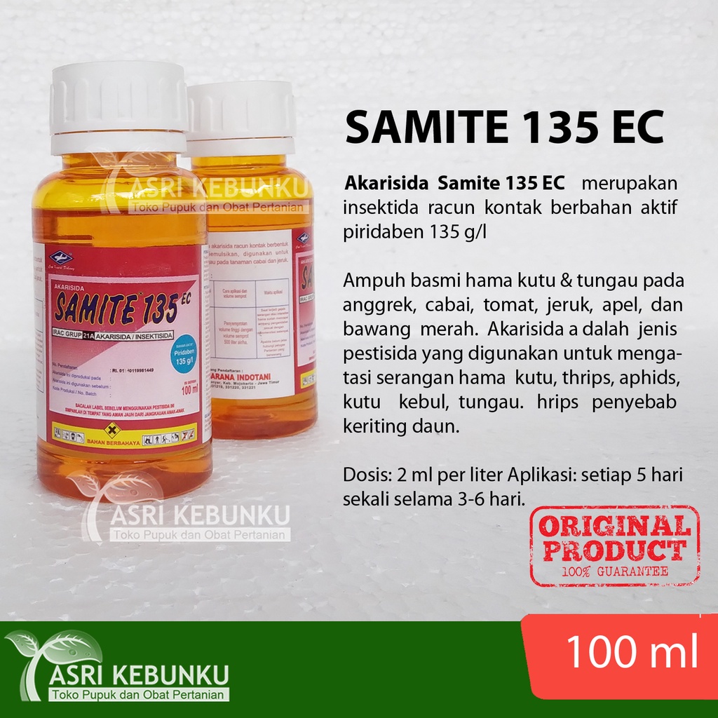 Jual Akarisida Samite 135EC Pembasmi Hama Tungau dan Kutu_Kutuan100ml ...