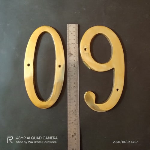 Jual Nomer / Angka / Plat Besar Rumah Kantor Kuningan 20 cm - Brass ...