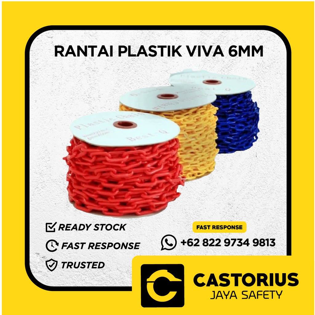 Jual RANTAI PLASTIK 6MM RANTAI PLASTIK PLASTIC CHAIN SAFETY CONE RANTAI ...