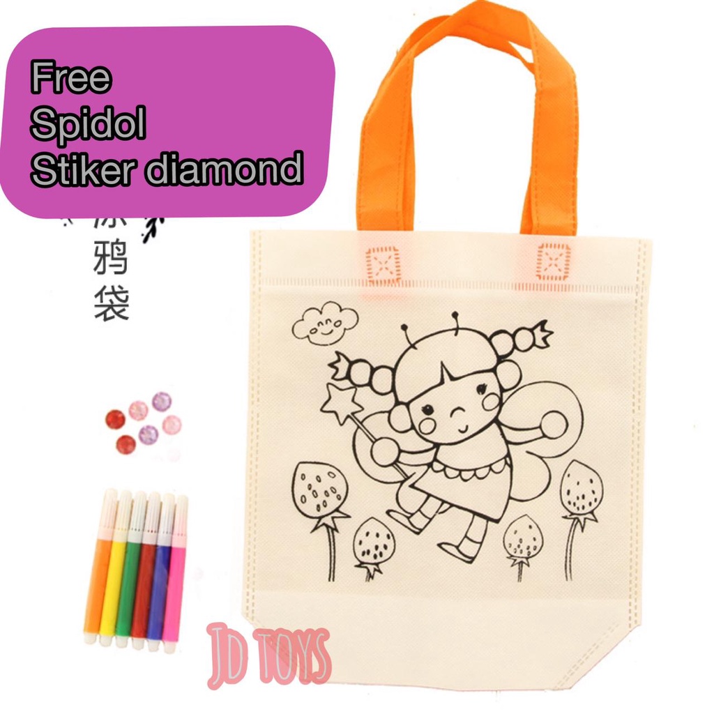 Jual Mainan DIY menggambar tas anak Kreatifitas mewarnai tas anak - DIY ...
