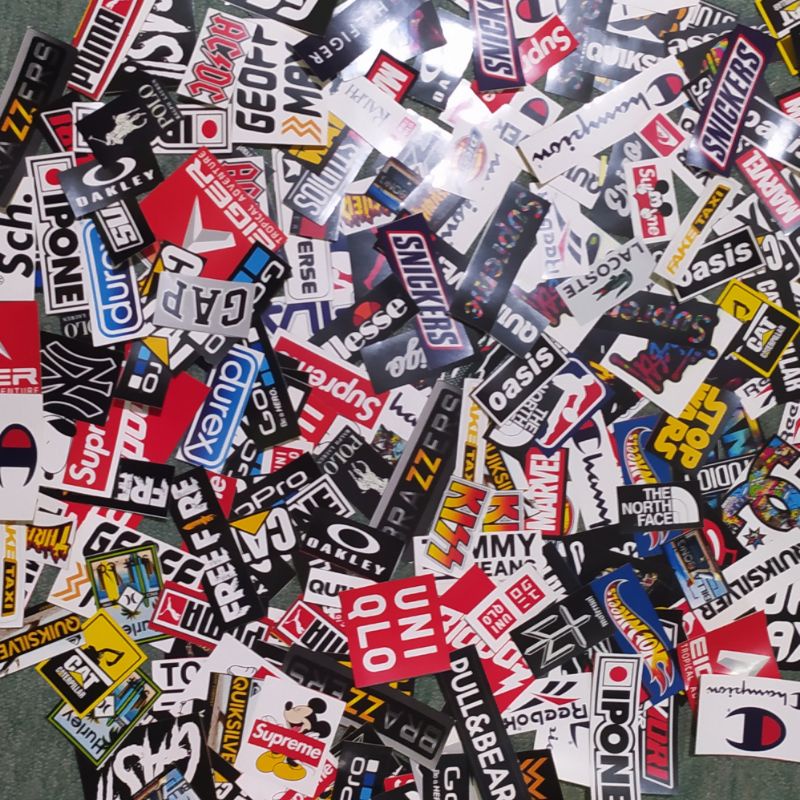 Jual 12pcs stiker brand lokal dan luar | Shopee Indonesia