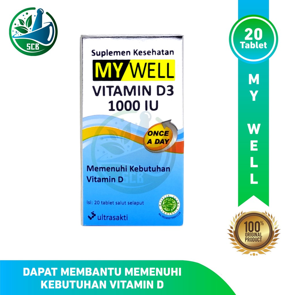 Jual My Well Vitamin D3 1000 IU - Memenuhi Kebutuhan Vitamin D Isi 20 ...