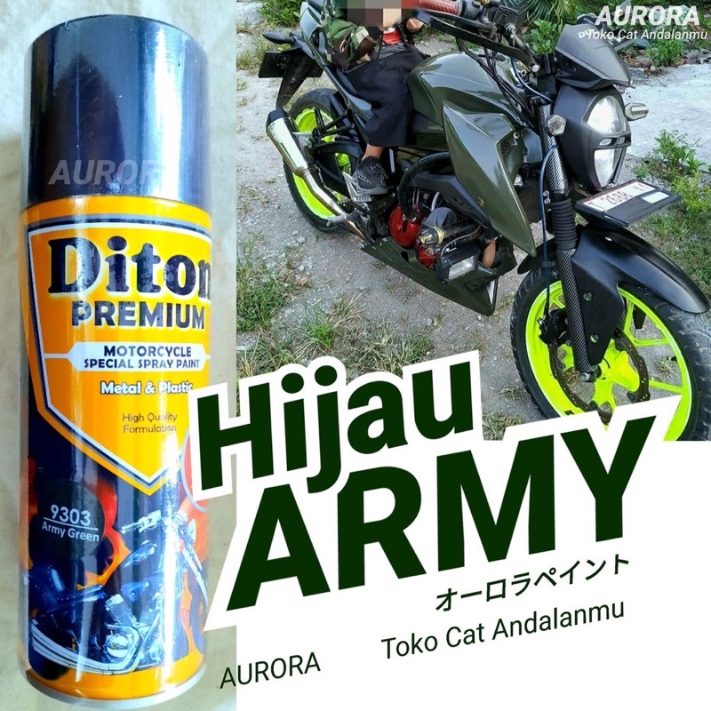 Jual Diton Premium Army Green 9303 Hijau Tentara 400ml Pilok Tahan ...