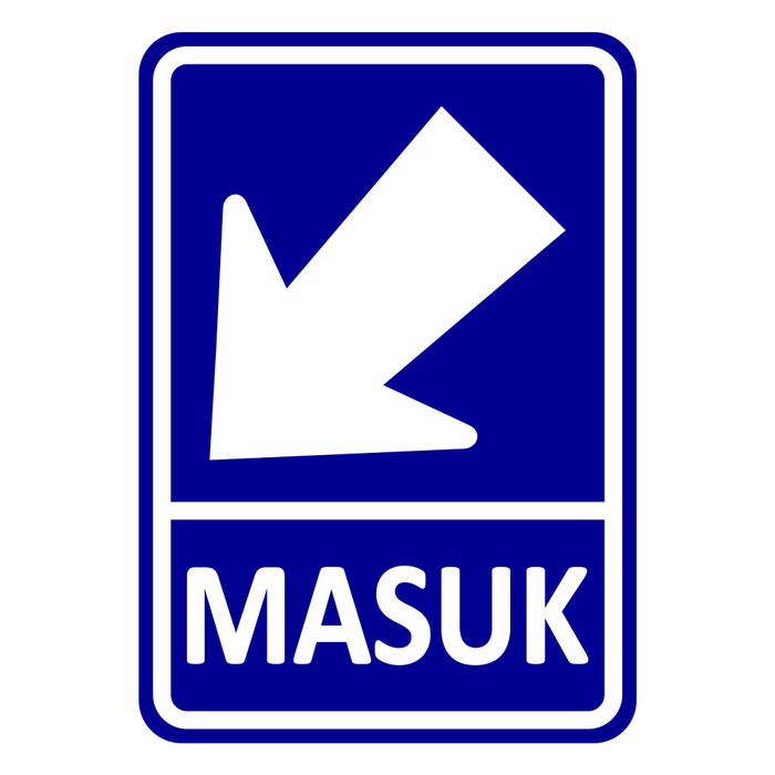 Jual Rambu Petunjuk Arah Masuk 35cm x 50cm Plat Alumunium Elegan ...