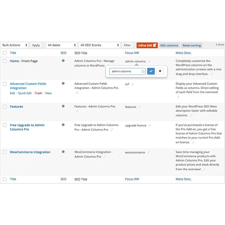 Jual Admin Columns Pro Yoast SEO - GPL | Shopee Indonesia