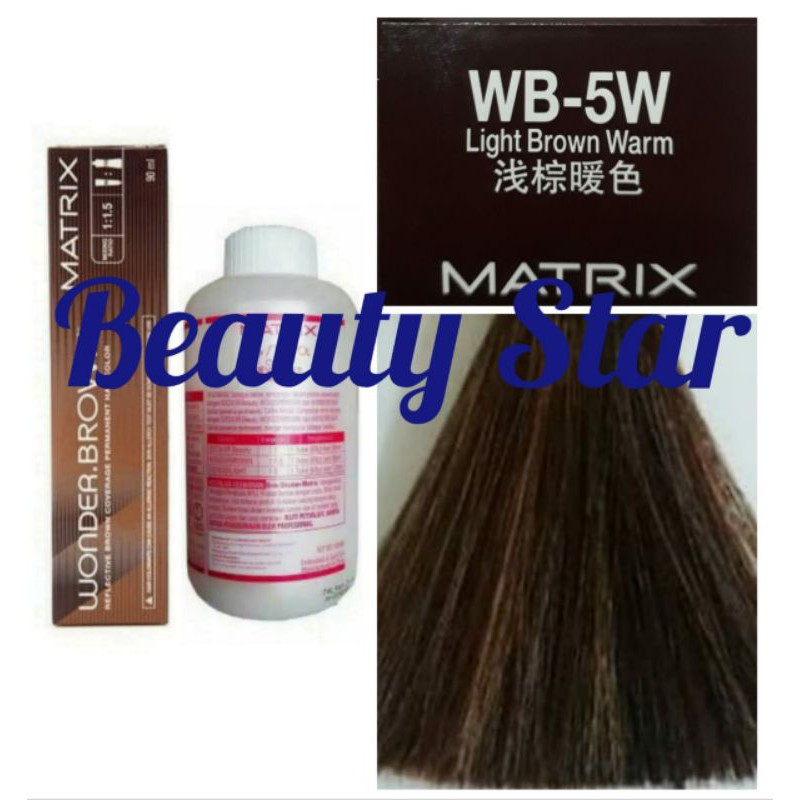 Jual MATRIX WONDER BROWN LIGHT BROWN WARM / WB-5W DAN OXYDANT | Shopee ...