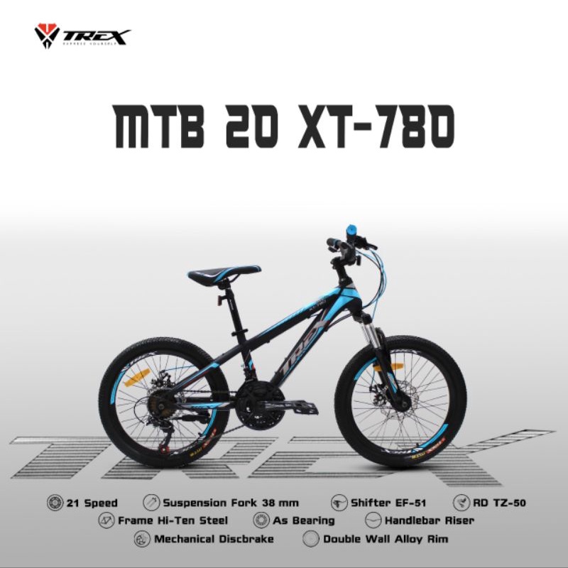 Jual SEPEDA MTB 20 INCH 7 SPEED TREX | Shopee Indonesia