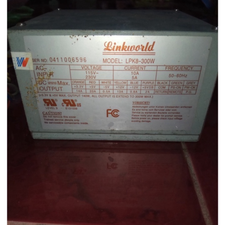 Jual LINKWORLD PSU POWER SUPPLY LPK8-300W KHUSUS MAIN BOARD LGA775 24 PIN UNIT KOMPUTER PC - PSU ...