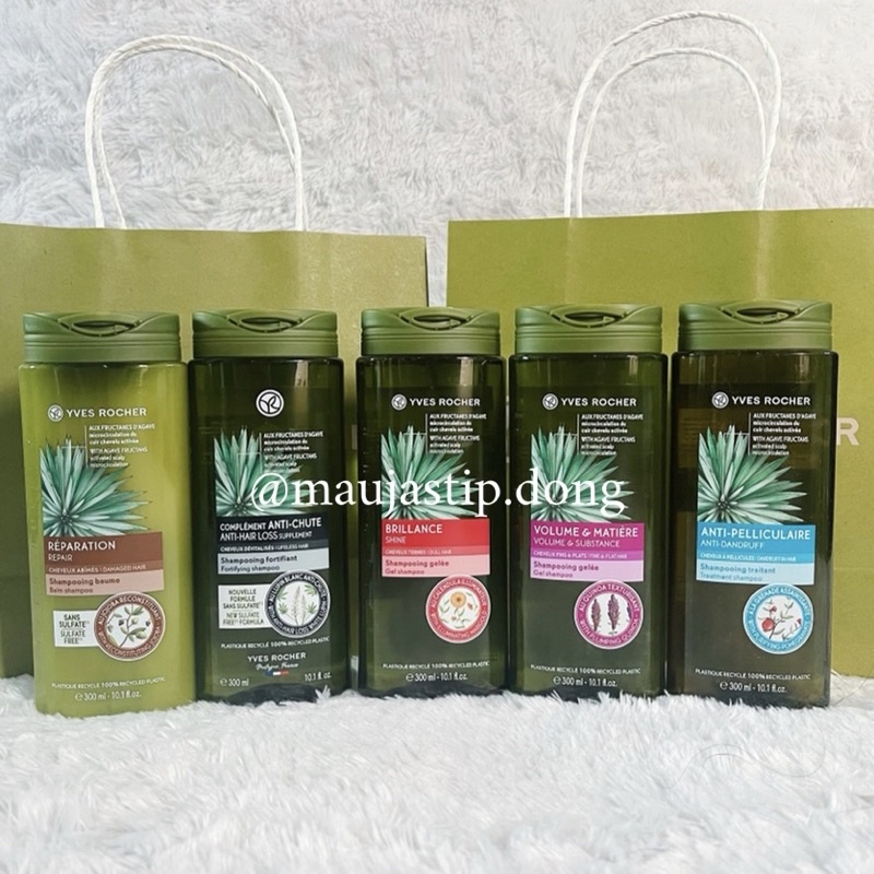 Jual Shampoo Yves Rocher Brillance shine/ Reparation/ Anti Hair loss ...