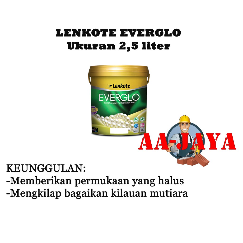 Jual Cat Tembok Interior Lenkote Everglo Ukuran 2,5 liter PUTIH ...