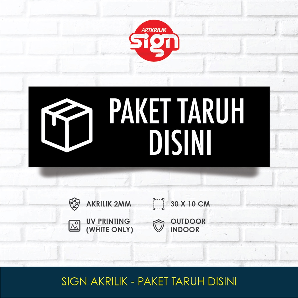 Jual Sign Paket Taruh Disini Sign Board Akrilik UV Print | Shopee Indonesia