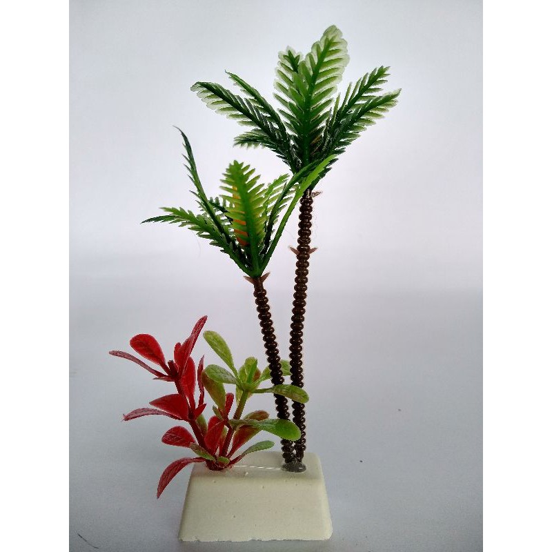 Jual Bunga Hias Plastik Aquarium Pohon Kelapa Pendek 12 cm | Shopee ...